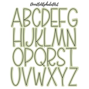 Black Centerline Letters Uppercase PNG, Five Pastels Colors Feat. Green ...