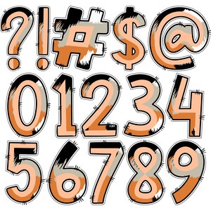Half Wild Tiger Stripes Animal Print Digital Alphabet & Numbers PNG ...