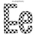 Checkered Letters PNG, Black and White Checkerboard Doodle Alphabet PNG ...