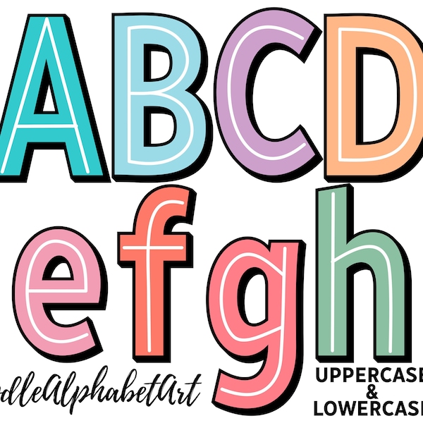 Hand Drawn Block Letters - Etsy