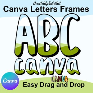 Canva Frame Alphabet, Hand Letter Brush, Block Shadow, Easy Drag and ...