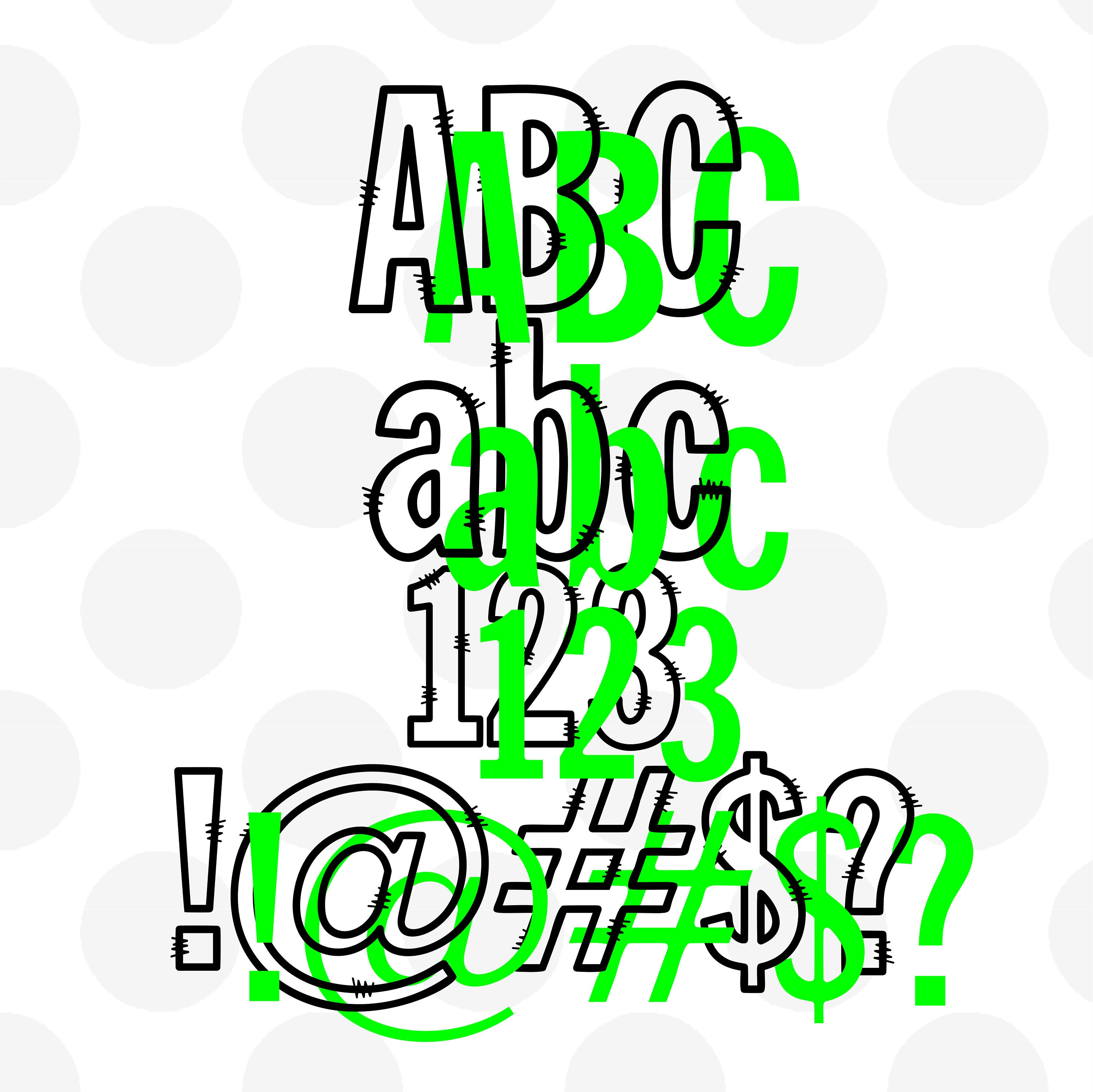 Doodle Letters Png, Full Alphabet & Number Set, PNG, SVG, EPS, Ai, Pdf ...