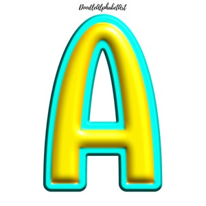 Retro Puffy Alphabet: Bright Color Palette, 5 Alpha Sets (digital ...