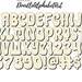 Boho Retro Alphabet Set Letters Png in 6 Colors, Boho Retro Doodle ...