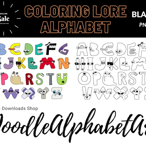 Alphabet Lore Coloring Pages Etsy
