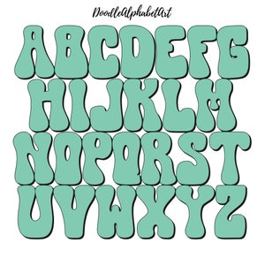 Retro Groovy Block Shadow Alphabet PNG Bundle, Teacher Colors Palette ...