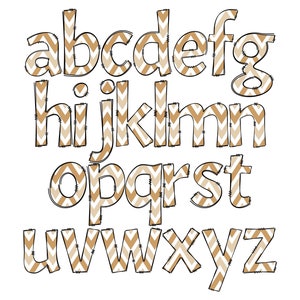 Chic-boho Patchwork Letters PNG, Hand Drawn Doodle Alphabet PNG Bundle ...