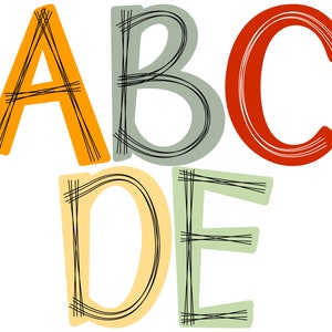 Scribble Letters PNG 5 Colors, Orange Peel, Silver Chalice, Sinopia ...