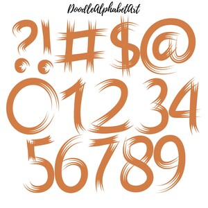 Boho Brush Stroke Doodle Alphabet PNG Bundle, Hand Lettering PNG, Urban ...