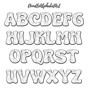 Distressed Alphabets PNG, Vintage Letters in White Background and Black ...