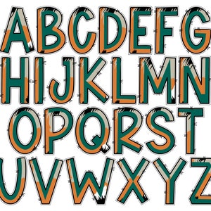 Half Wild Tiger Stripes Animal Print Digital Alphabet & Numbers PNG ...