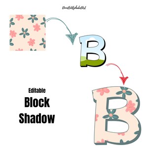 Outline Alphabet With Block Shadow Canva Frames, Editable Template ...