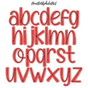 Earthy Boho Scribble Alphabet Bundle - Handwritten Comic Font PNG ...