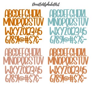 Boho Doodle Alphabet Letters PNG Bundle: Earthy Handwritten Font ...