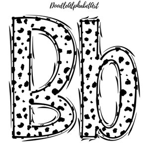 Dot Dalmatian Letters PNG Bundle, Handwritten Doodle Alphabet Letters ...
