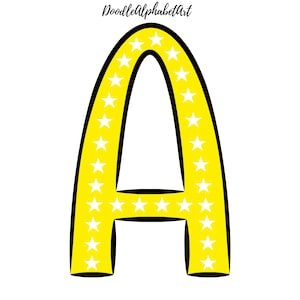 Star Letters PNG Bundle, Bright Color Palette, 5 Digital Alphapacks ...