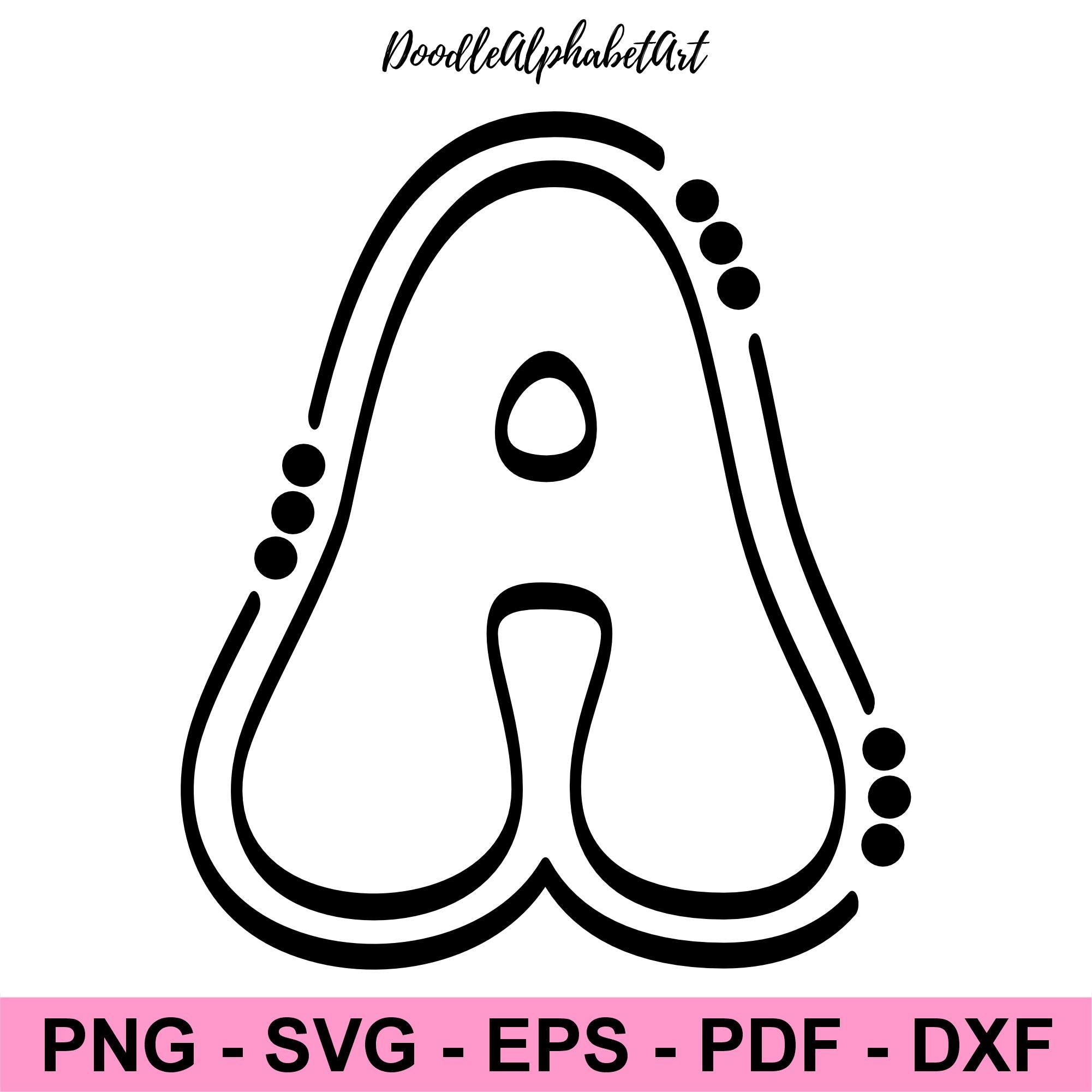Groovy Doodle Alphabet: Outline Letters, Dots Font (digital Download ...
