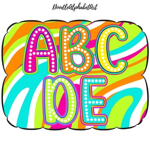 Funky Marquee Alphabet PNG Bundle: Bright Colorful Letters ...