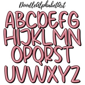 Retro Boho Handwriting Alphabet Bundle - 10 Alpha Set, White Center ...