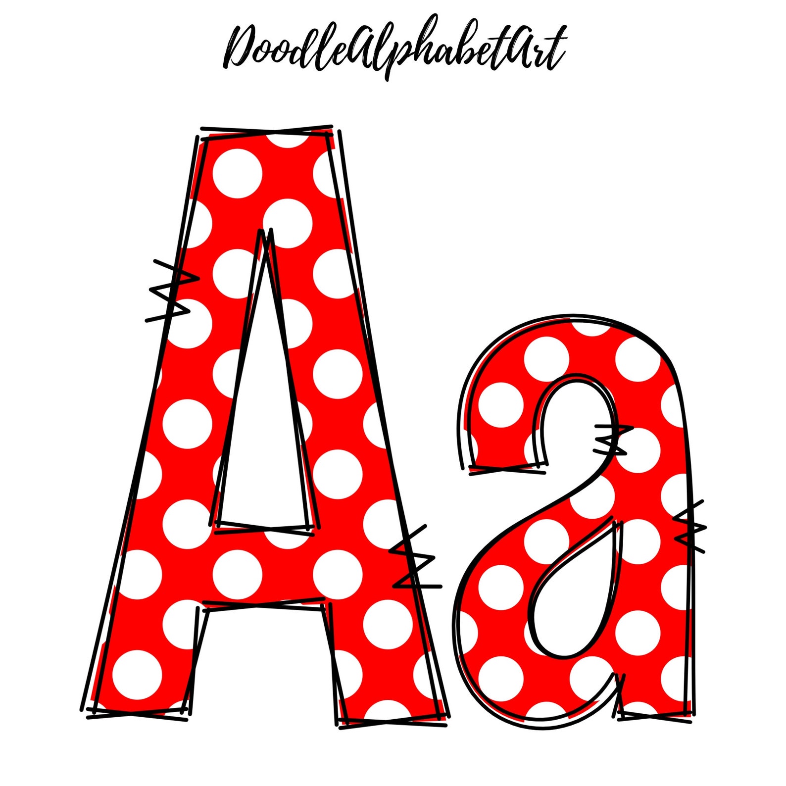 Red Polka Dot Doodle Alphabet PNG Bundle (digital Download) - Etsy