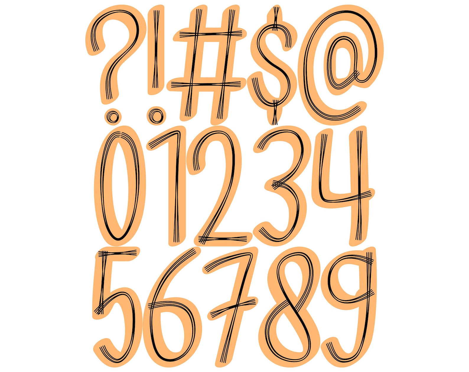 Scribble Doodle Alphabet PNG Set: Hand-drawn Letters (digital Download ...