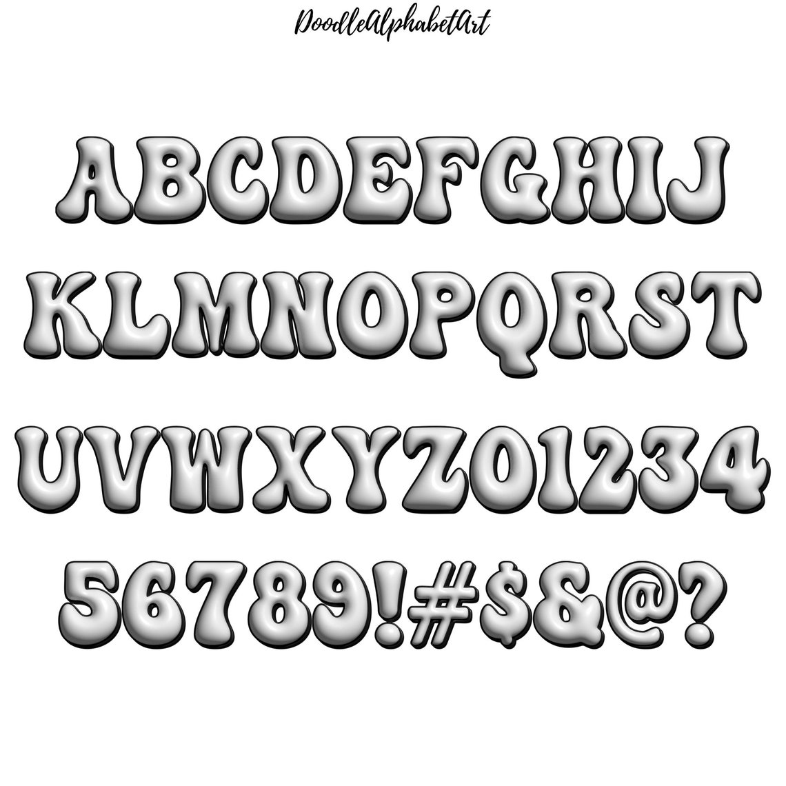 3D Inflated Alphabet Set, 10 Alpha Sets, Pastel Color Palette, 3D ...