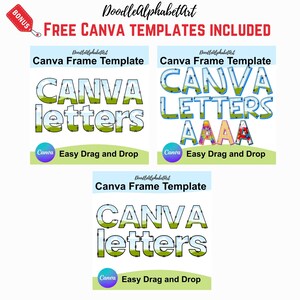 Editable Canva Frame Retro Letters, Block Shadow Font, Complete ...