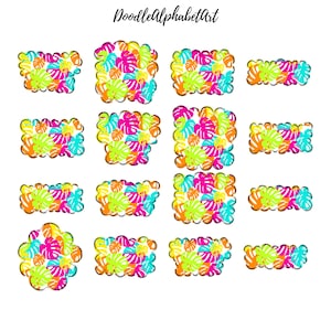 Tropical Leaf Alphabet PNG Bundle: Bright Polka Dot Letters (digital ...