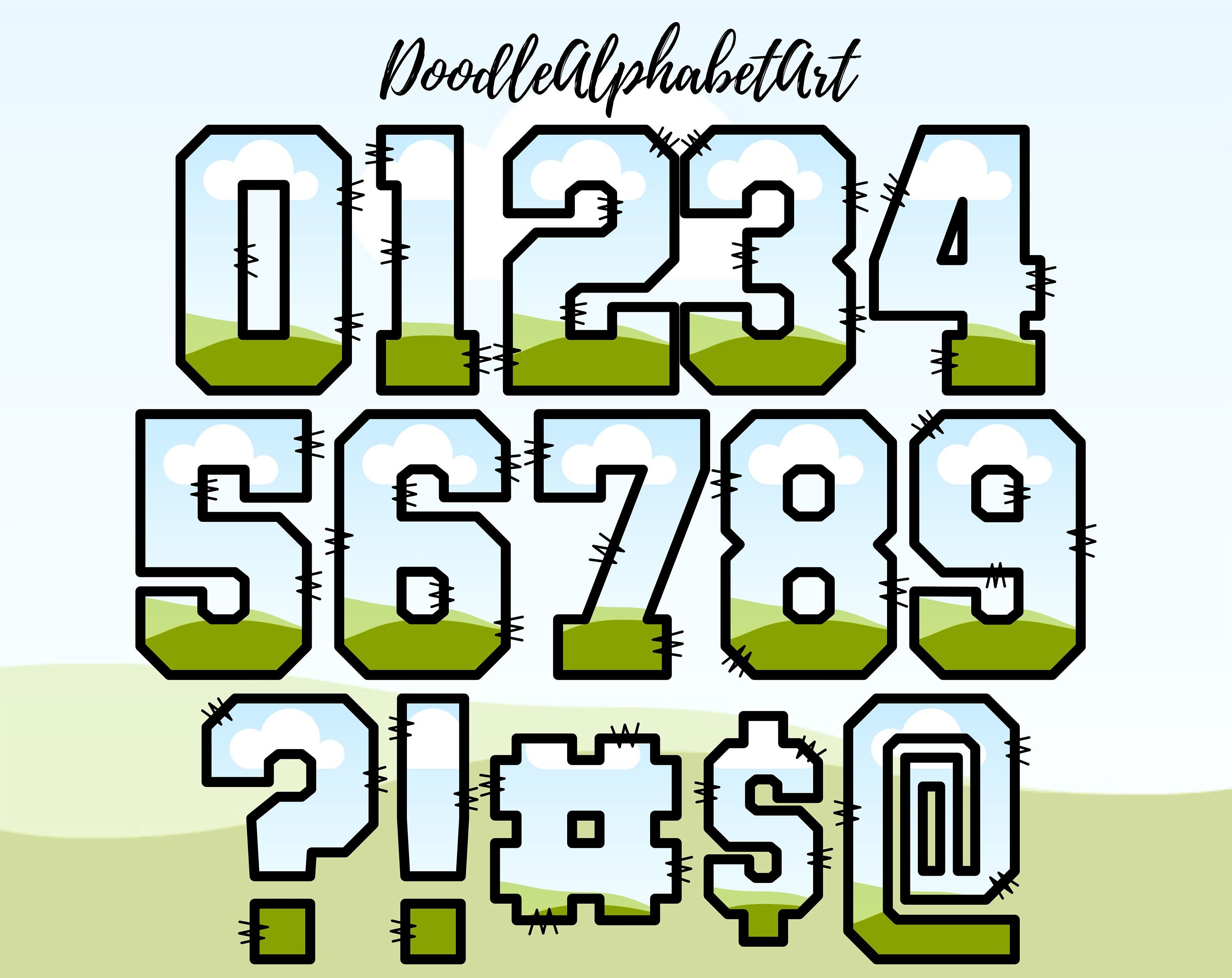 Doodle Varsity Letters Canva Frame Template: Editable Photo Fill ...