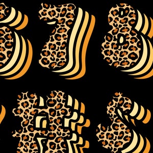 Leopard Doodle Retro Alpha PNG. Groovy Alphabet Letters Clipart, Black ...