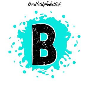Bright Color Paint Splatter Letters PNG, Black and White Grunge ...