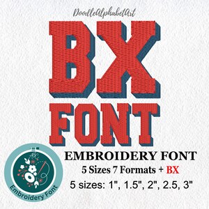 Varsity Block Shadow Embroidery Font: 5 Sizes, 7 Formats (digital ...