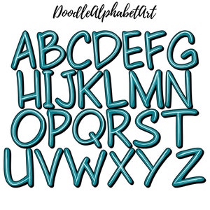 White Scribble Doodle Alphabet Letters PNG, Block Shadow PNG Font ...