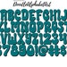Boho Retro Alphabet Set Letters Png in 6 Colors, Boho Retro Doodle ...