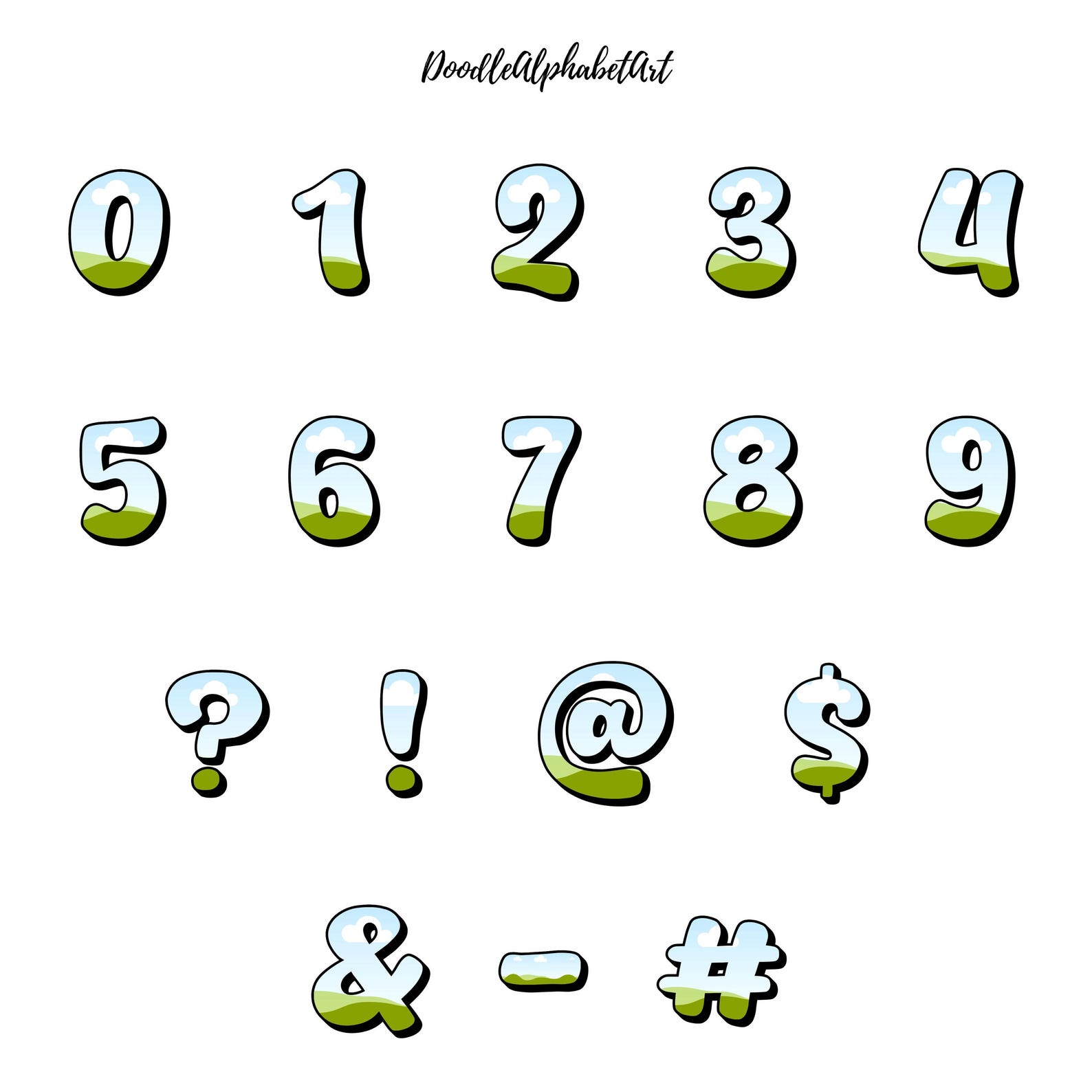 Doodle Alphabet Canva Frames: Bold Block Shadow Letters (digital ...