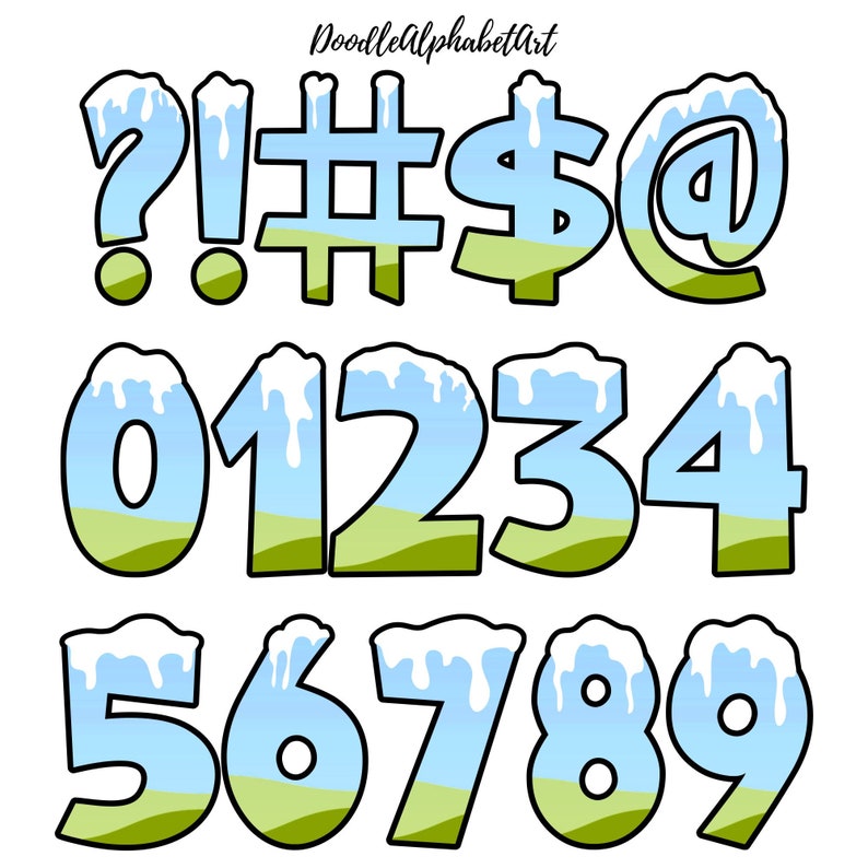 Winter Snow Letters Canva Frames: Editable Alphabet Template (digital ...