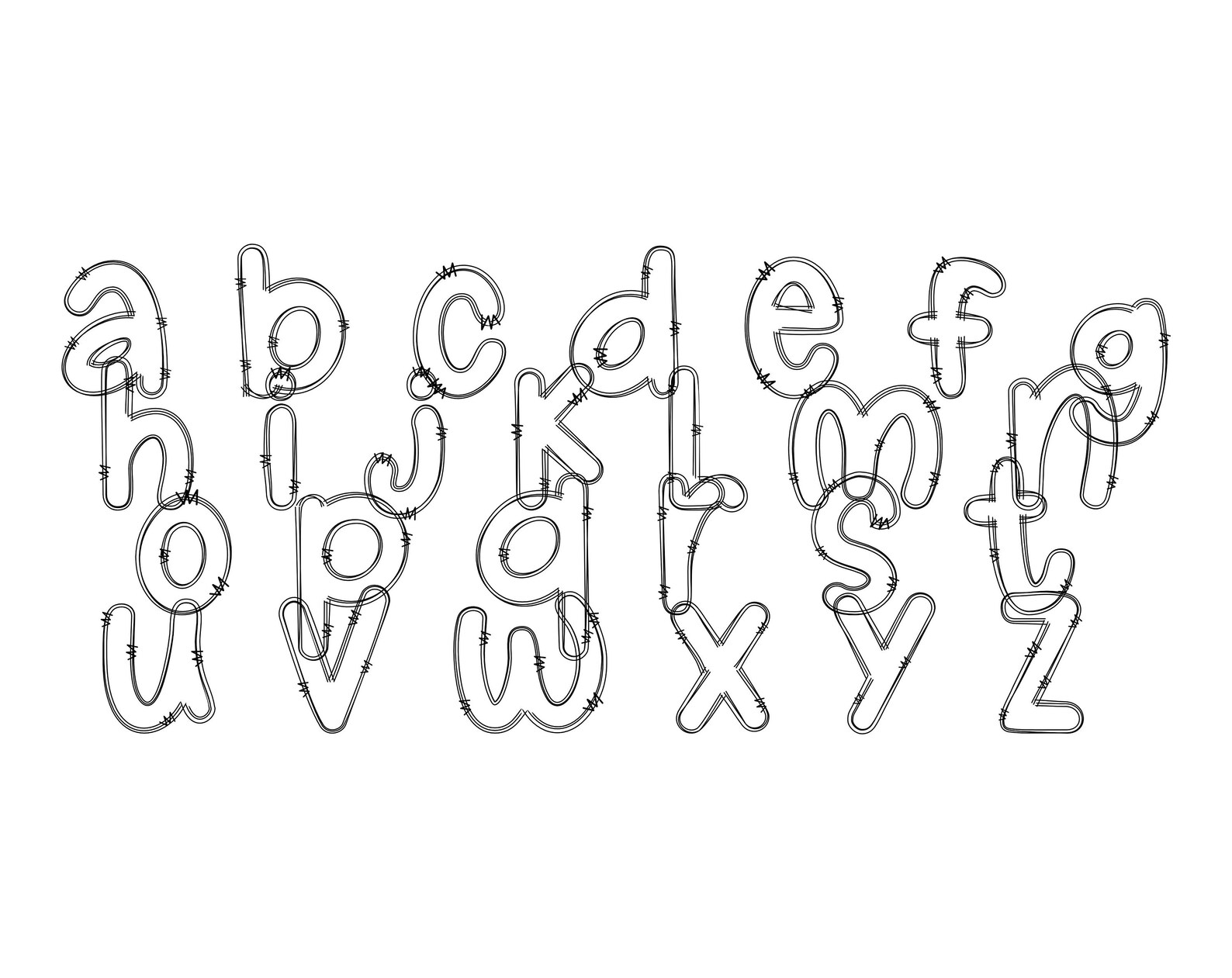Doodle Letters Alphabet With Transparent Inside SVG PNG Eps Pdf ...