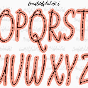 Handwriting Chain Scribble Letters PNG in 10 Colors Summer Palette ...