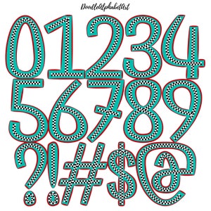 Checkerboard Alphabet PNG Bundle, Summer, Bold and Bright Colors, 5 ...