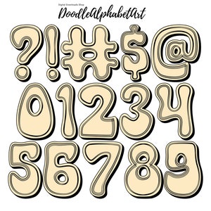 Scribble Retro Groovy Alphabet PNG Set, Peach Blossom Color, Spring ...