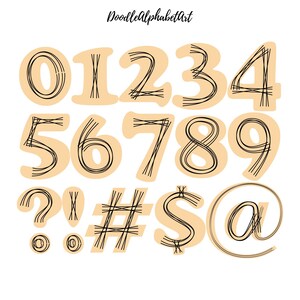 Scribble Doodle Alphabet Letters PNG Bundle 8 Sets, Pastel Color ...