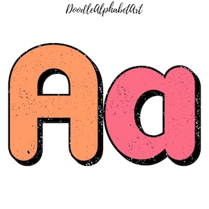 Distressed Letters PNG, Grunge Doodle Alphabet PNG Bundle, 5 Alphapack ...