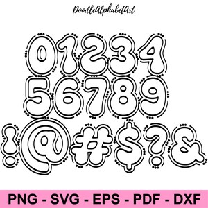 Groovy Doodle Alphabet: Outline Letters, Dots Font (digital Download ...