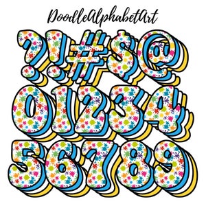 Paint Splats Retro Alphabet PNG, Retro Bubble Letters PNG With 3D ...