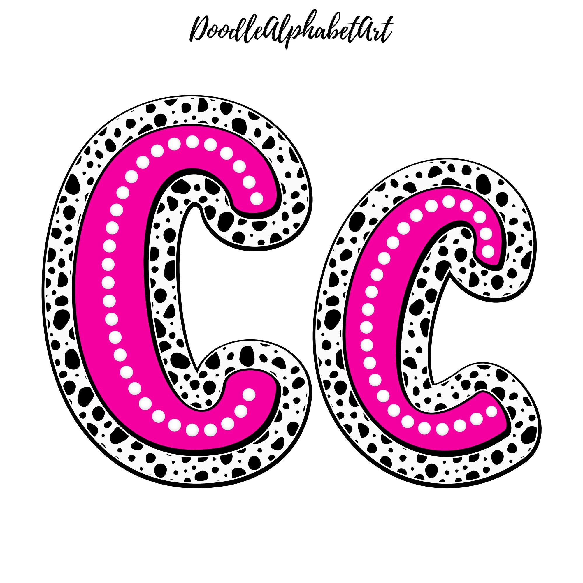 Dalmatian Spots Alphabet PNG Bundle: Bright Polka Dot Letters (digital ...