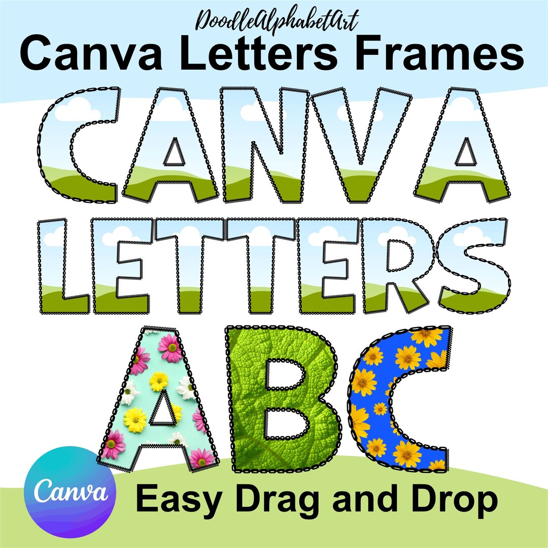Canva Frame Letters Chain Doodle Alphabet Editable Canva - Etsy