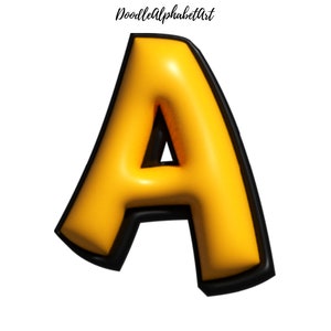 3D Inflated Alphabet Letters PNG, Orangey Yellow, Pink Lemonade, Torch ...