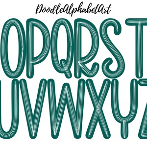 Boho Doodle Alphabet PNG Scribble Bundle, A Digital Hand Drawn Scribble ...