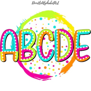 Polka Dot Alphabet PNG Bundle: Funky Font & Dalmatian Backgrounds ...