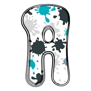 Summer Doodle Alphabet PNG, Scribble Alphabet PNG, Paint Splats ...
